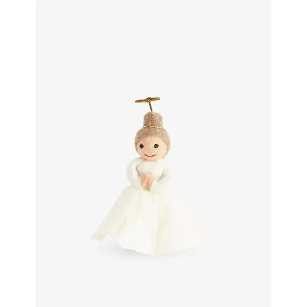 SELFRIDGES EDIT Angel Wool Christmas Topper Decoration 17cm