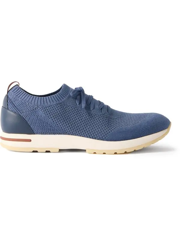 Loro Piana 360 Flexy Leather-trimmed Wish® Wool Sneakers - Blue