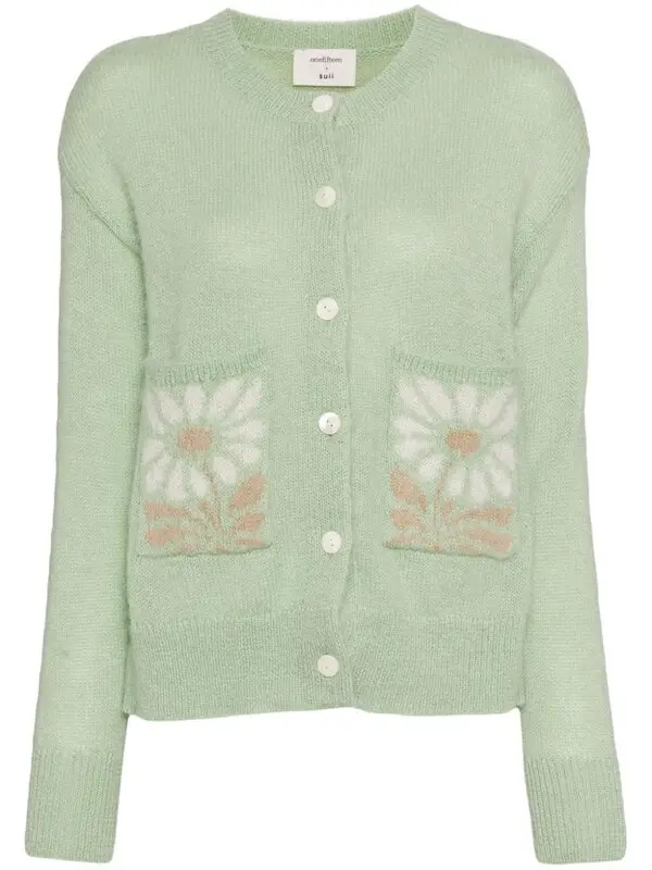 ONEFIFTEEN Flower-patterned Cardigan - Green
