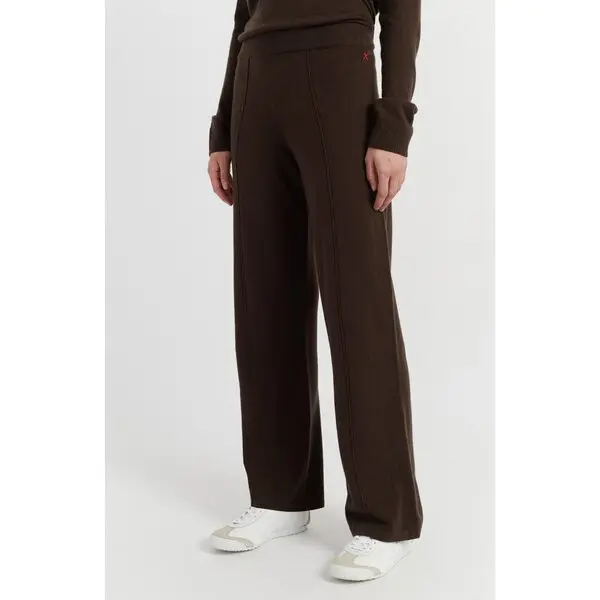 Chinti & Parker Wool And Cashmere Blend Wide Leg Track Pants - Chocolate