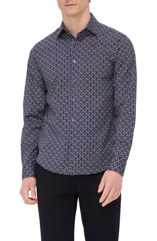 Bugatchi James Ooohcotton® Champagne Print Button-up Shirt