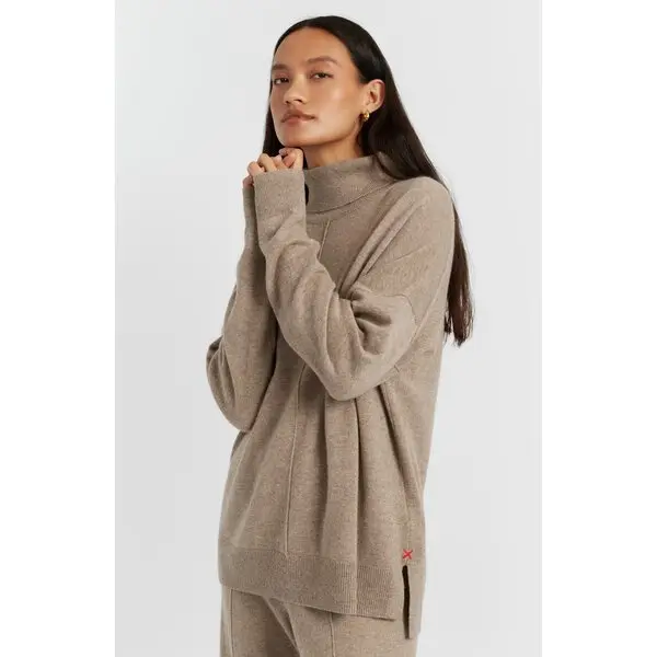 Chinti & Parker Relaxed Roll Neck Wool And Cashmere Sweater - Warm Oatmeal