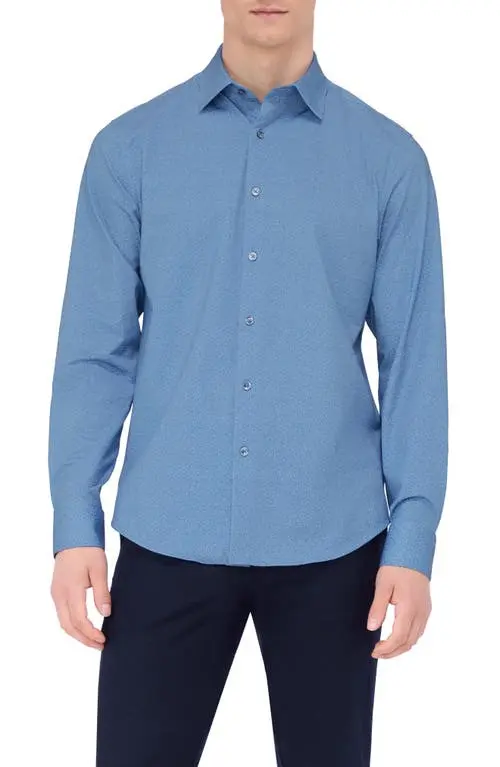 Bugatchi James Ooohcotton® Paisley Button-up Shirt - Night Blue