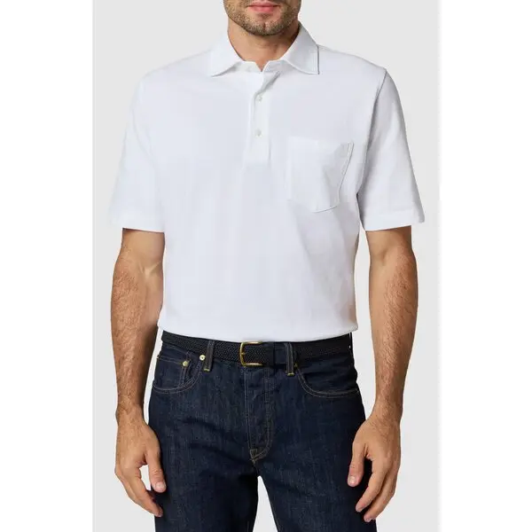 Sid Mashburn Pima Cotton Piqué Polo - White Pique