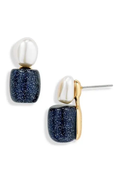 Lele Sadoughi Freshwater Pearl And Agate Drop Earrings