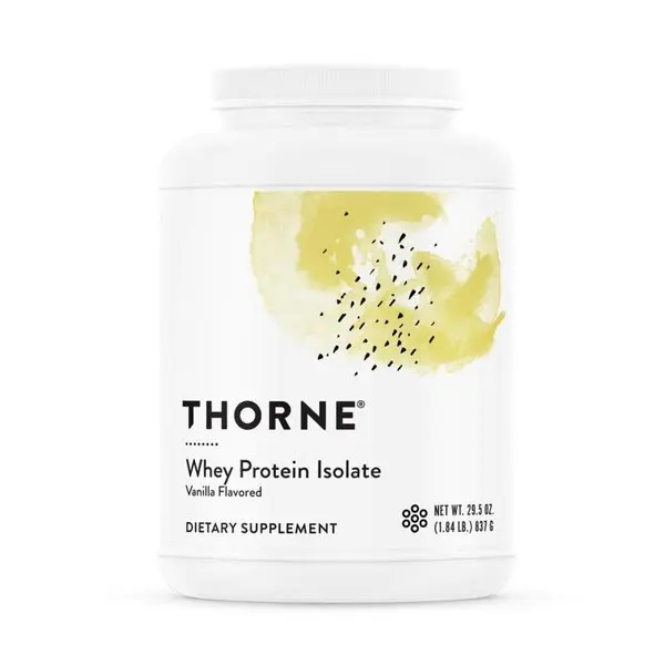 THORNE Whey Protein Isolate Vanilla Flavor Nsf Certified For Sport 29.5 Oz