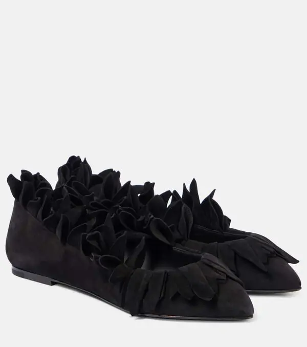Alaïa Petal Suede Ballerina Flats