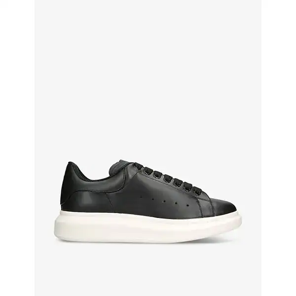 Alexander Mcqueen Show Platform Low-Top Leather Trainers In Black
