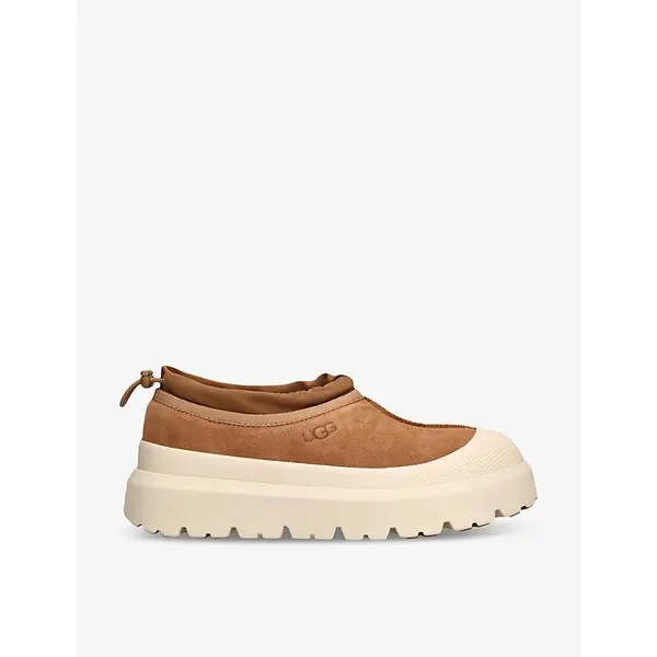 UGG Logo-embossed Tasman Suede Slippers - Beige Comb