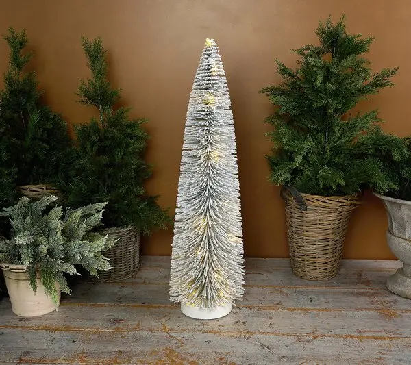 HOME REFLECTIONS As Is 36' Led Flocked Bottlebrushtree