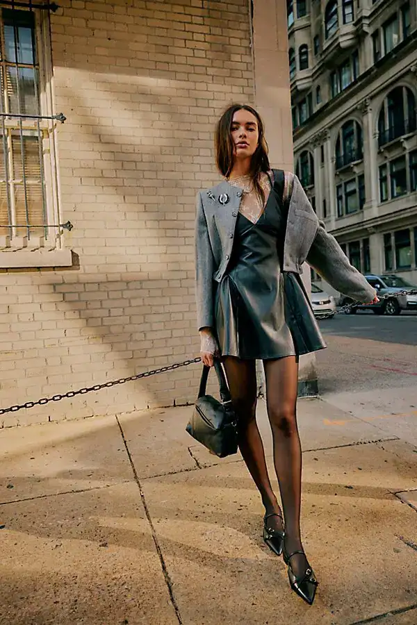Free People Vera Vegan Leather Mini Dress In Black - 61% Off | Editorialist