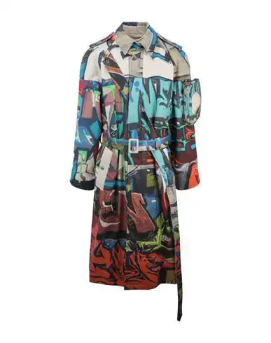 Off-White™ Off-White Neen Graffiti Trench Coat Coat Multicolored