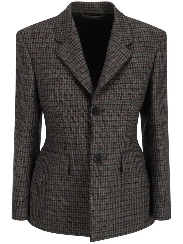Balenciaga Plaid Blazer - Neutrals