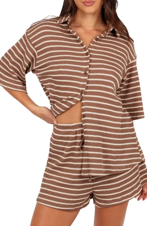 PETAL & PUP Linnea Stripe Knit Shirt And Shorts Set
