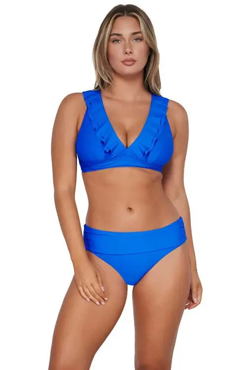SUNSETS Willa Wireless Bikini Swimsuit Top D Cup - Electric Blue