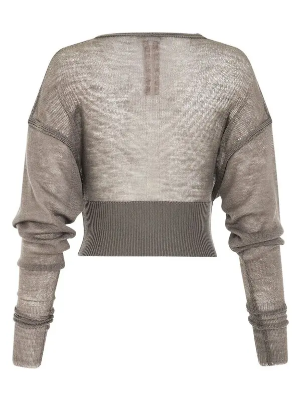 Rick Owens Cropped Virgin Wool Jumper - Grey