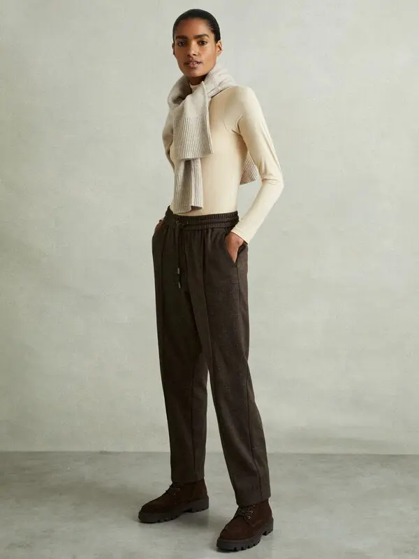 REISS Lois Marled Tapered Trousers
