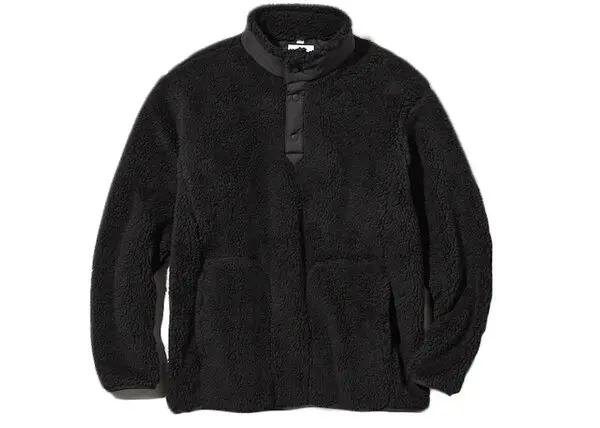Uniqlo X White Mountaineering Fleece Oversized Longsleeve Pullover - Black