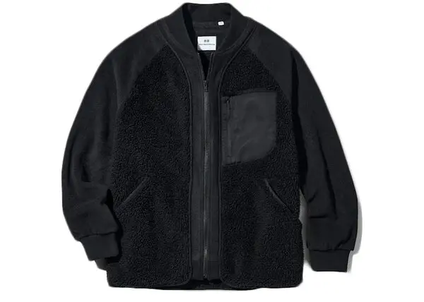 Uniqlo Fleece Oversized Longsleeve Jacket - Black