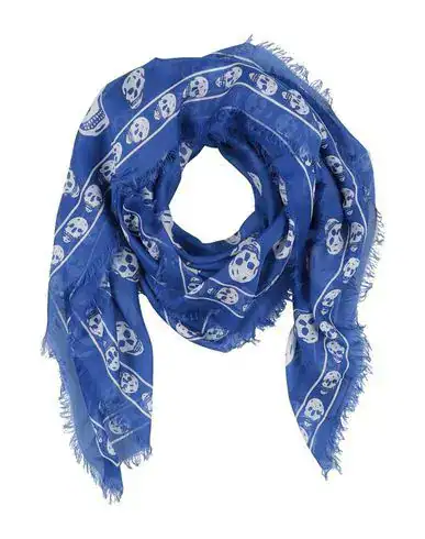 Alexander Mcqueen Scarf Bright Modal, Silk In Blue 34% Off