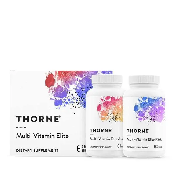 THORNE Multi-vitamin Elite Am And Pm Nsf Certified For Sport 2 Bottles With 90 Capsules Each