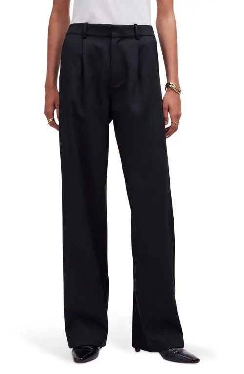 Madewell Slouchy Straight-leg Twill Trousers - True Black