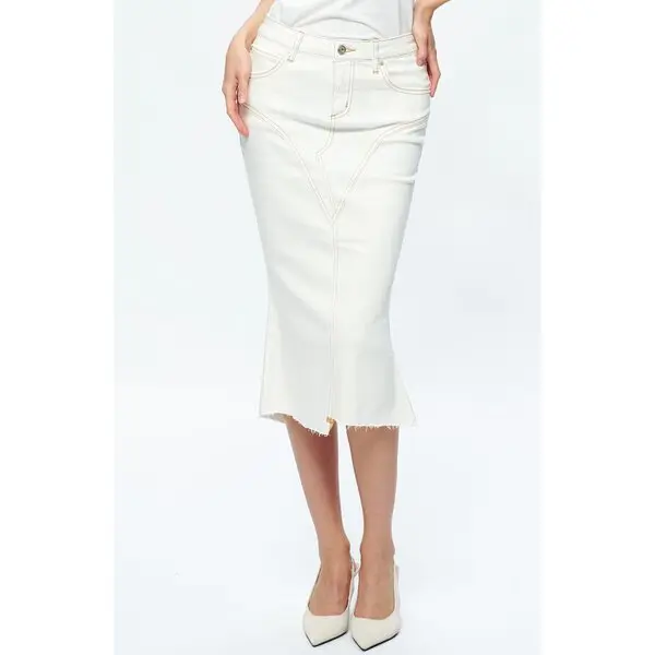 BAYEAS Erin Fishtail Denim Midi Skirt