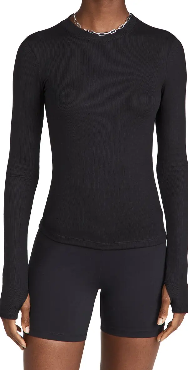 Splits59 Louise Ribbed Long Sleeve - Black