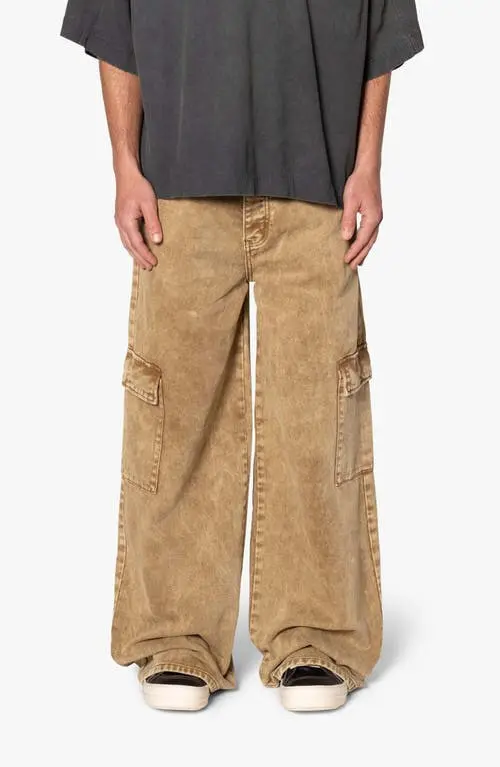 Mnml Baggy Denim Cargo Pants - Brown