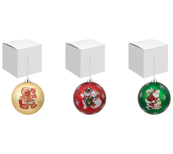 MR. CHRISTMAS 6 In. Set Of 3 Shatterproof Ball Rnaments