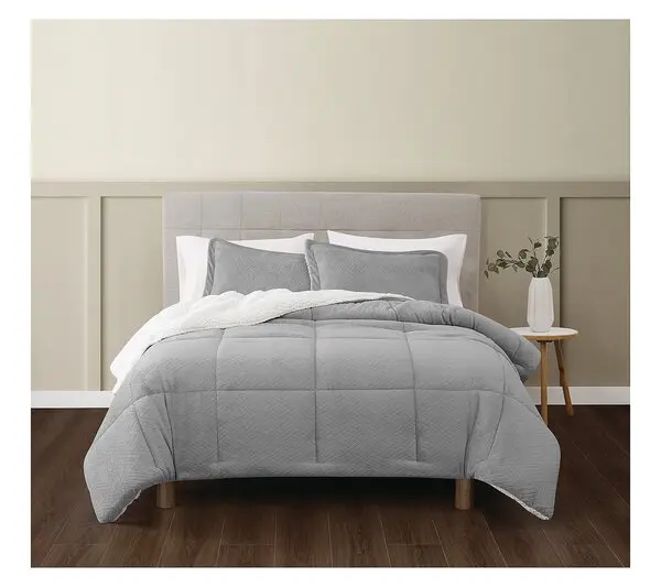 TRULY SOFT Basket Carved Faux Fur Full/queen 3p C Comforter Set