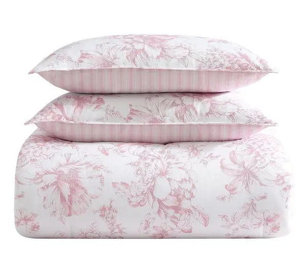 Laura Ashley Delphine Pink Twin Comforter Sham T