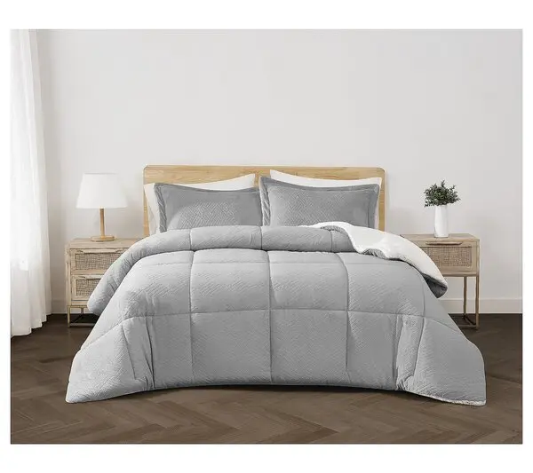 CANNON Carved Faux Fur Full/queen 3-piece Comfo Rter Set
