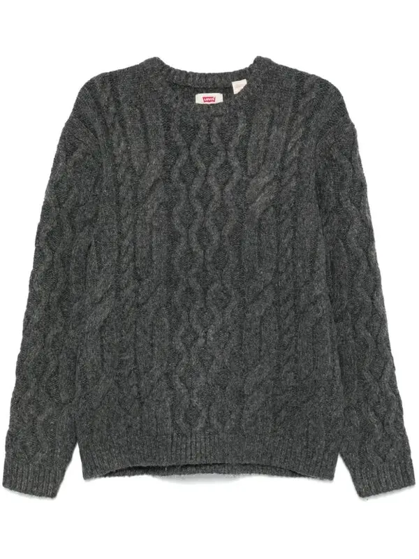 LEVI'S Chunky Cable Knit Pullover - Grey