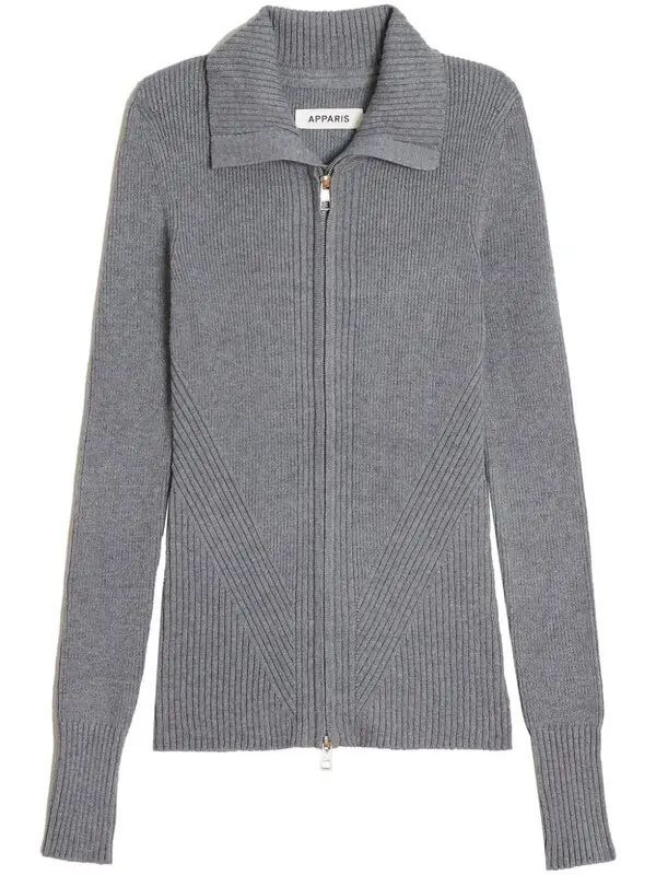 Apparis Zip-up Cardigan - Grey
