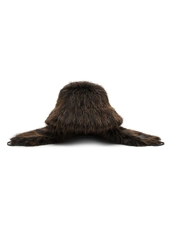 Lanvin Brown Fur Hat Lanvin X Future Brown Faux-Fur Hat Lanvin main image 2