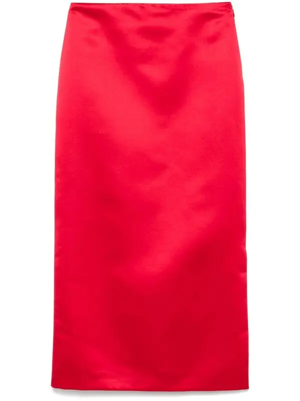 Vivetta Satin Midi Skirt - Red