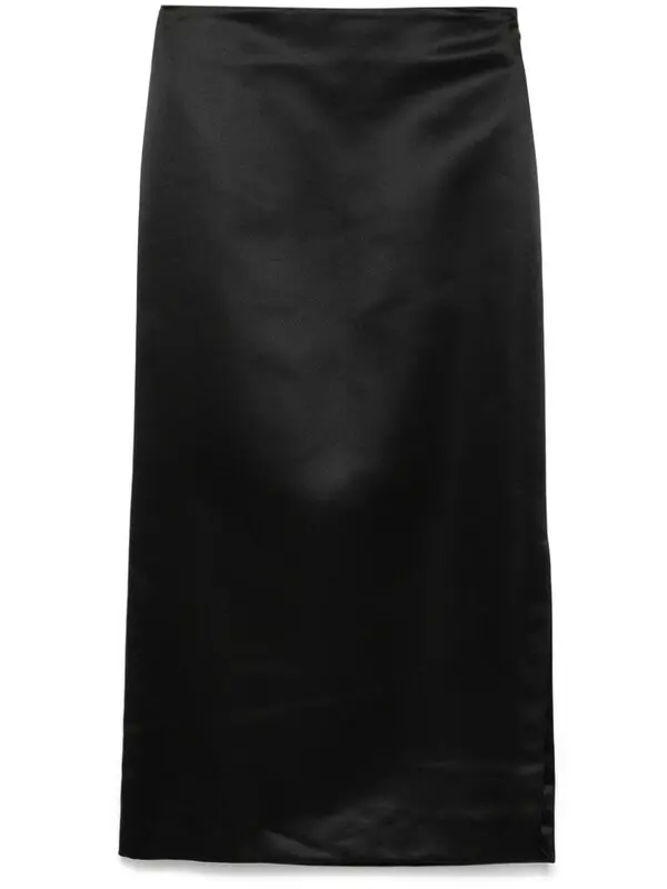Vivetta Satin Midi Skirt - Black