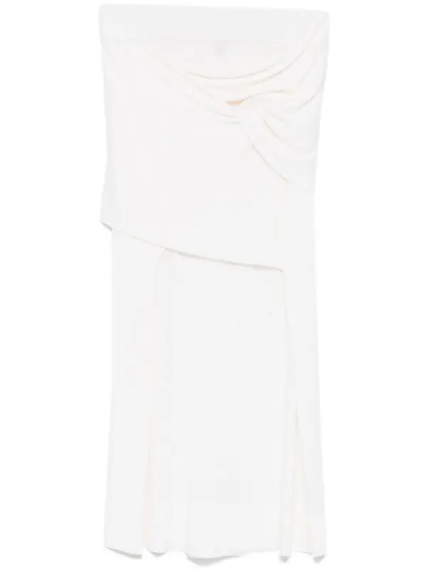 TOTÊME Draped-detailing Midi Skirt - White
