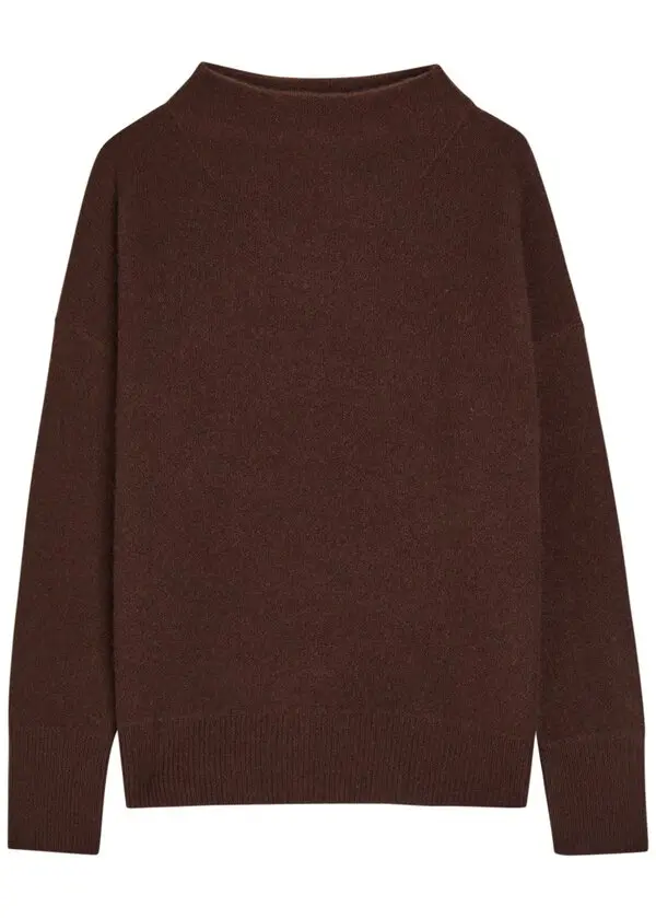 Vince Brushed Cashmere Jumper - Dark Brown
