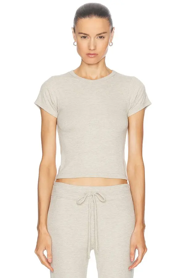 Eterne Short Sleeve Baby Tee - Heather Oatmeal