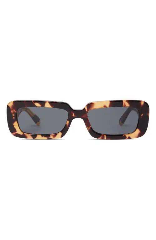ELISA JOHNSON Gigi 54mm Rectangular Sunglasses - Dark Brown Tortoise
