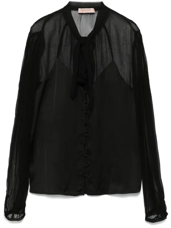 TWINSET Satin Blouse - Black