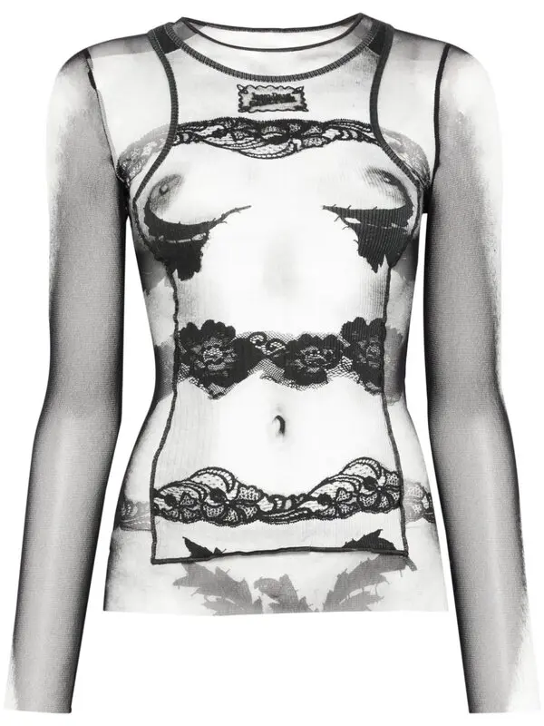 Jean Paul Gaultier Body Lace Marinére Top