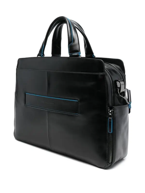 PIQUADRO Logo-appliqué Leather Laptop Bag