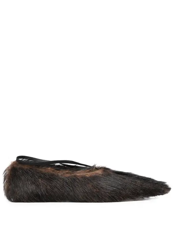 Plan C Fur Ballet Flats