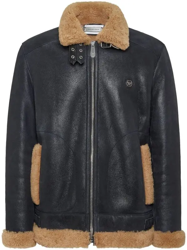 Philipp Plein Skull-embroidered Shearling Jacket