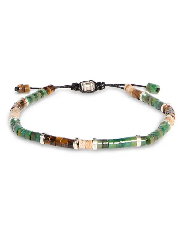 JONAS STUDIO Dylan African Jade, Jasper & Tiger's Eye Beaded Bracelet - Multi Green