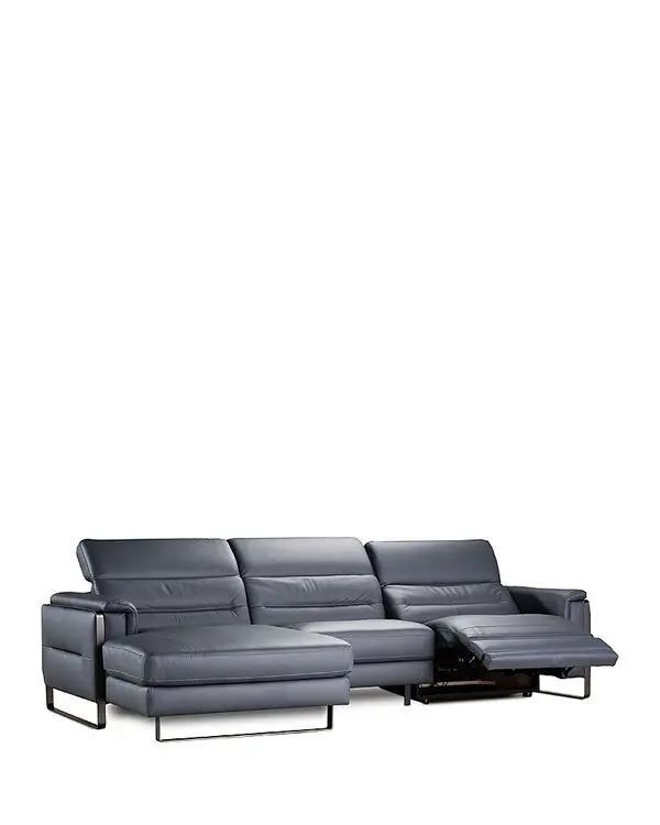 NICOLETTI Lucano 3 Piece Power Reclining Leather Sectional - Minerva -fango