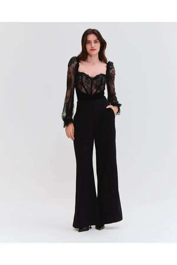 PatBO Wide Leg Crepe Pant